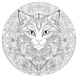 Mandala Meow: Serene Feline Designs for Adult Coloring Bliss Digital ...