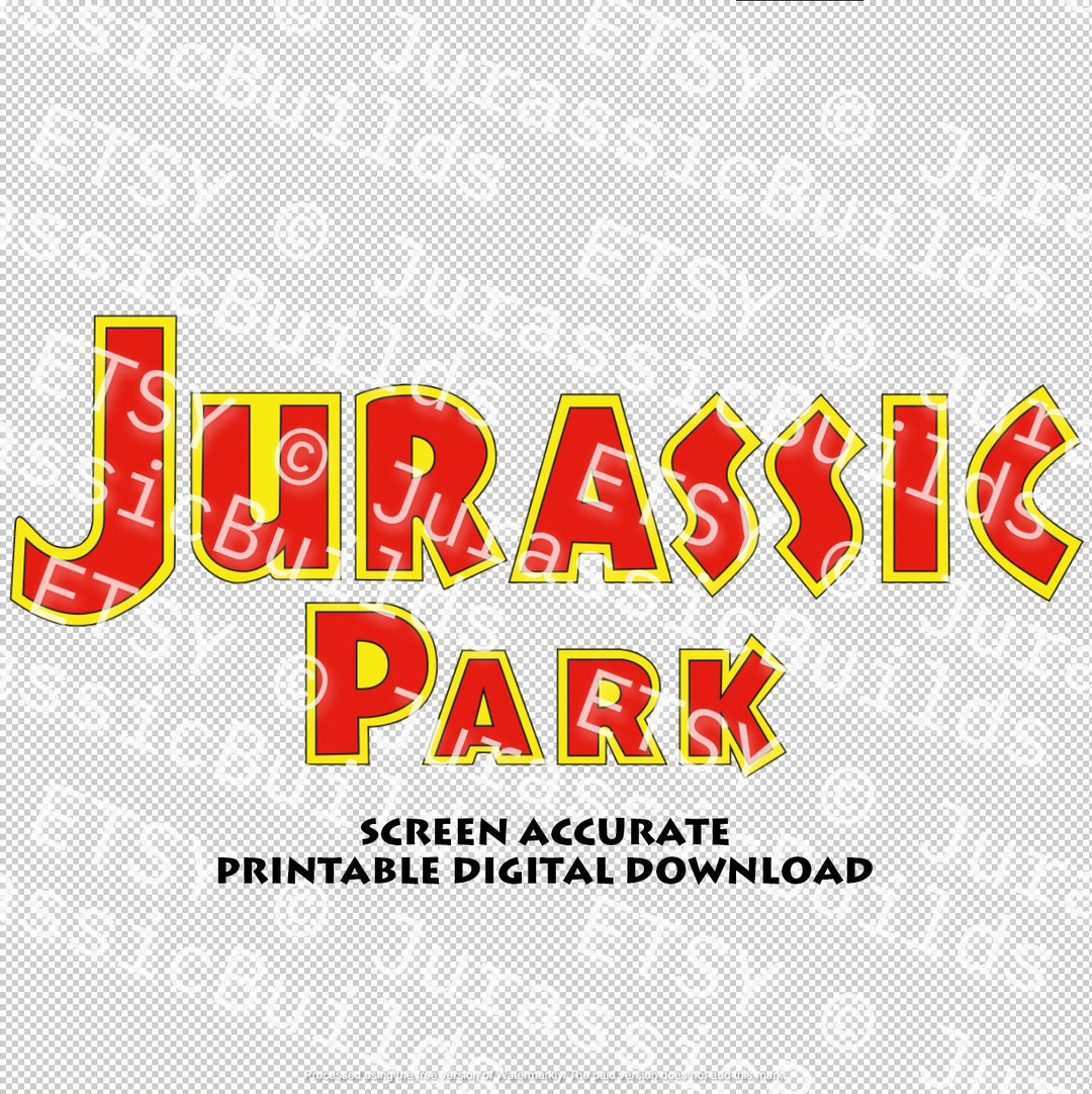 Jurassic Park Gate Screen Accurate Logo Printable Digital Download Etsy