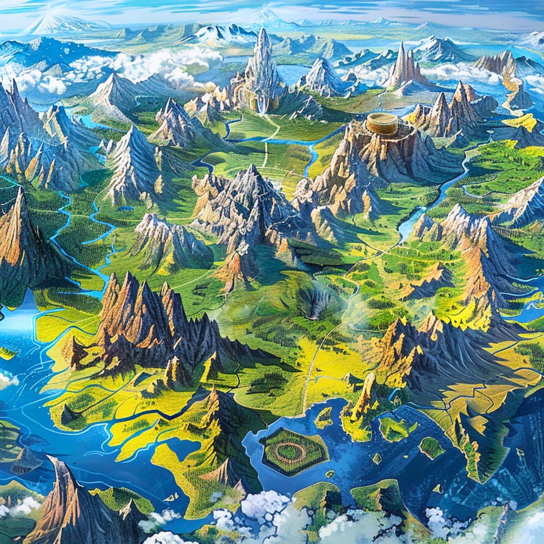 5 Top-down Fantasy Terrain Pack – High-resolution Digital Backgrounds ...
