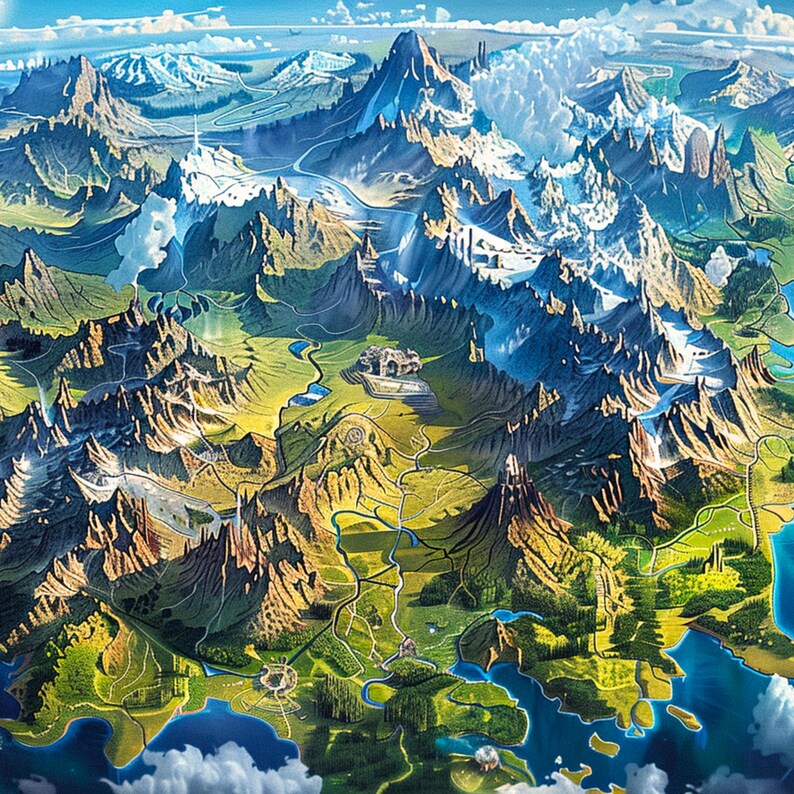 5 Top-down Fantasy Terrain Pack – High-resolution Digital Backgrounds ...