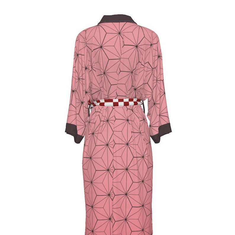 Demon Slayer Kamado Nezuko Satin Kimono Robe Robe / Anime Robe ...