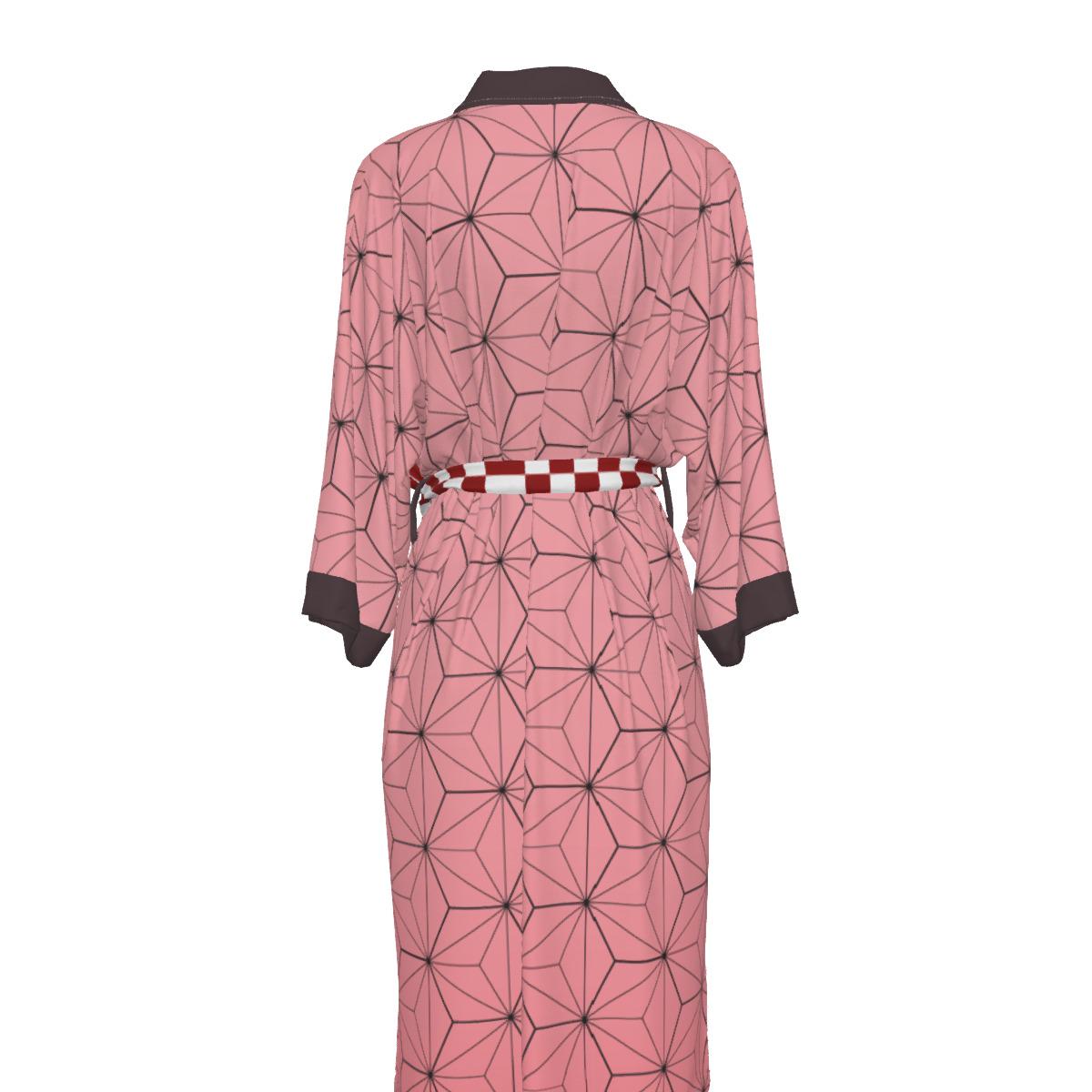Demon Slayer Kamado Nezuko Satin Kimono Robe Robe / Anime Robe ...