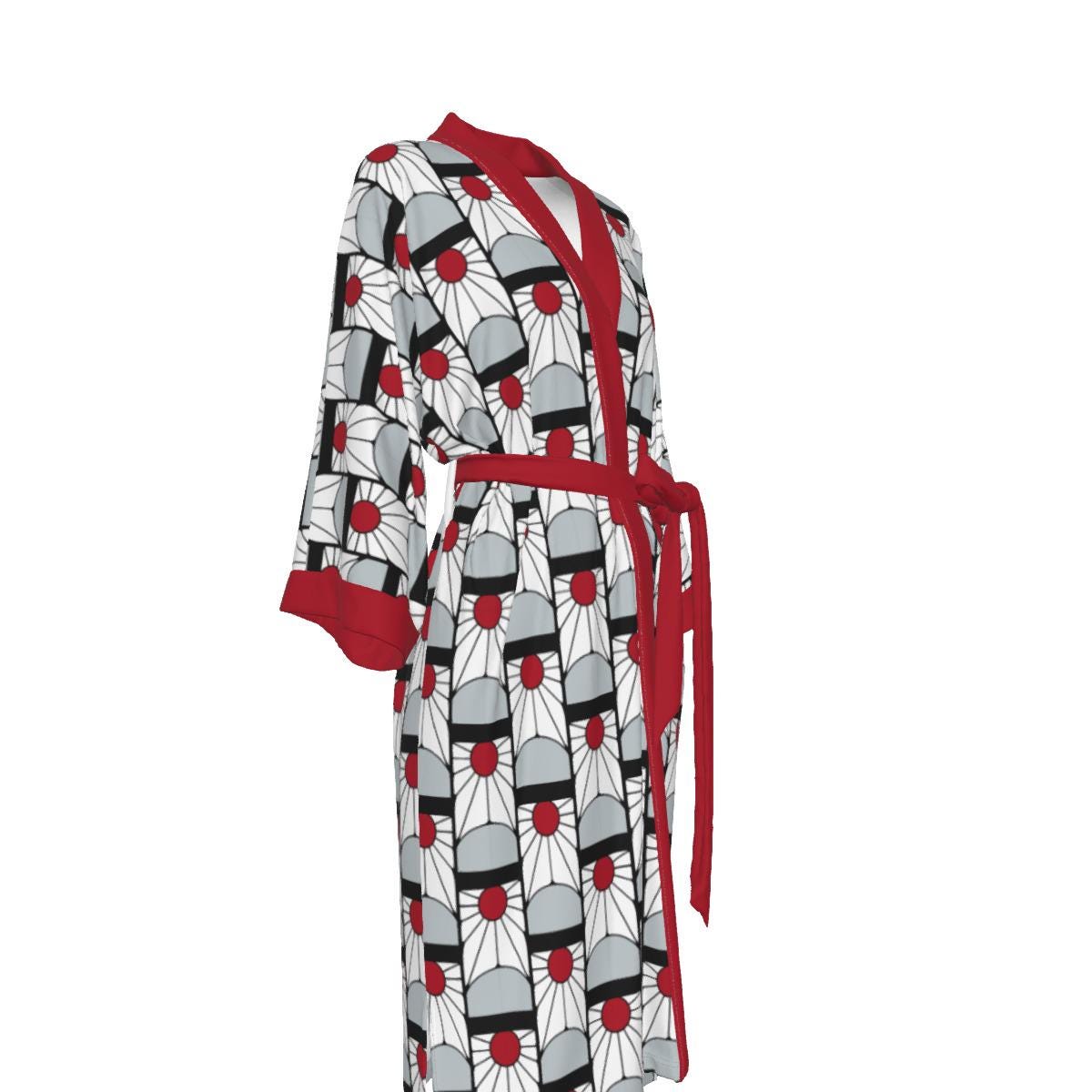 Demon Slayer Kamado Tanjiro Hanafuda Satin Kimono Robe Robe / Anime ...