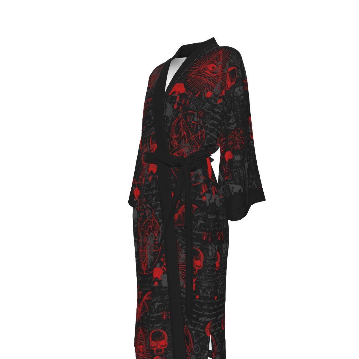 Luciferian / Leviathan / Occult Satin Kimono Robe Robe / Witch Robe ...