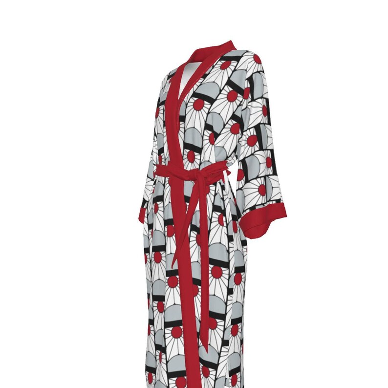 Demon Slayer Kamado Tanjiro Hanafuda Satin Kimono Robe Robe / Anime ...