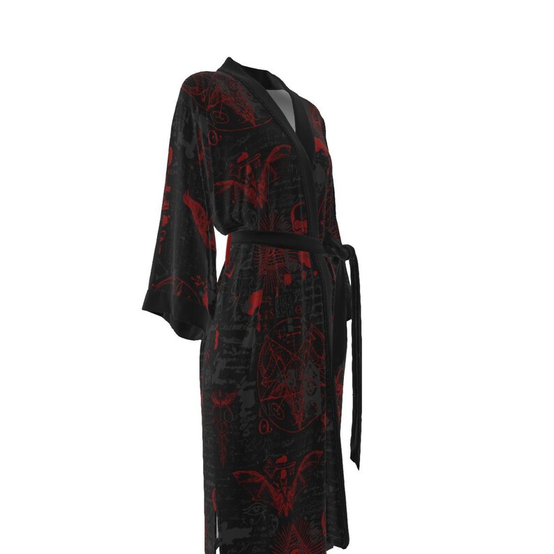 Luciferian / Leviathan / Occult Satin Kimono Robe Robe / Witch Robe ...