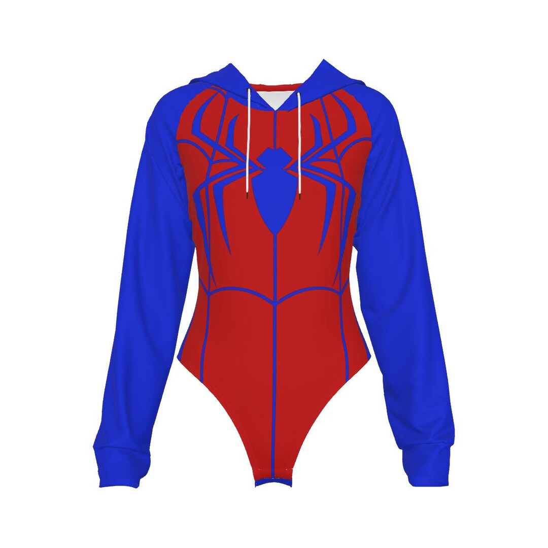 Spider Girl Raglan Sleeve Hooded Bodysuit Kovenkhaos.com - Etsy