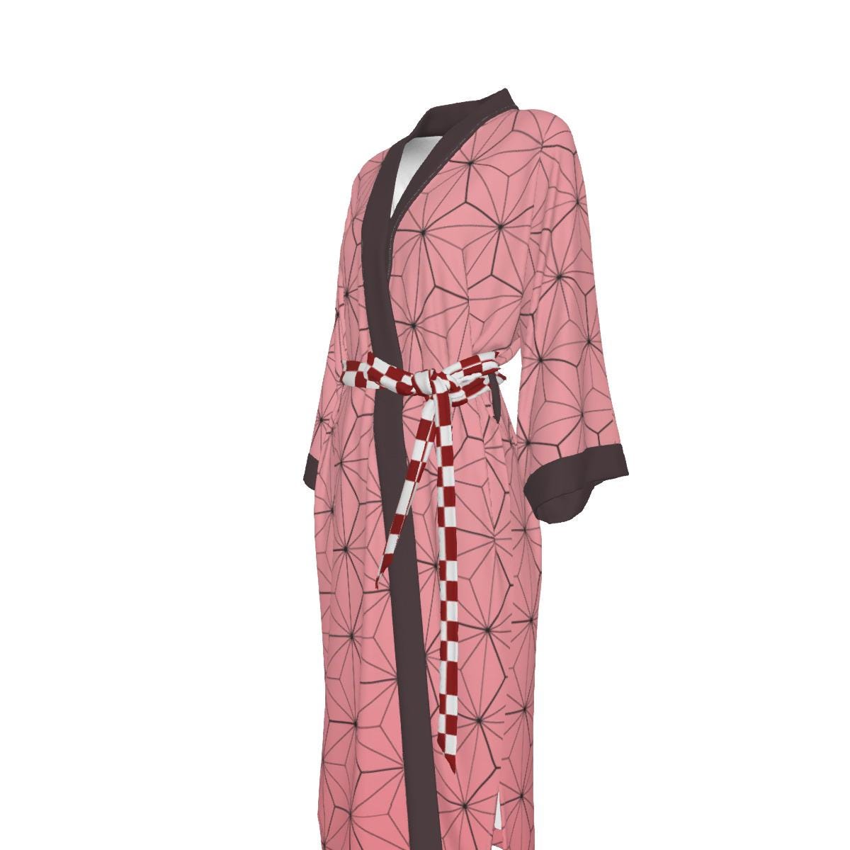 Demon Slayer Kamado Nezuko Satin Kimono Robe Robe / Anime Robe ...