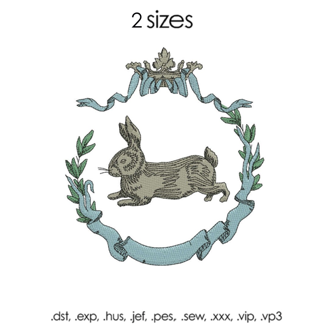 Easter Wreath Bunny Embroidery Design, Easter Embroidery Machine File ...