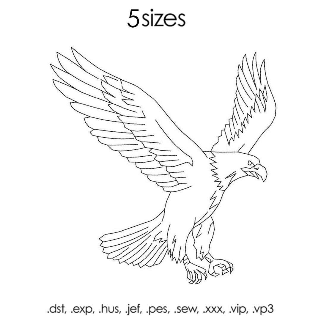 Eagle Embroidery File 5 Sizes Instant Download Digital Embroidery ...