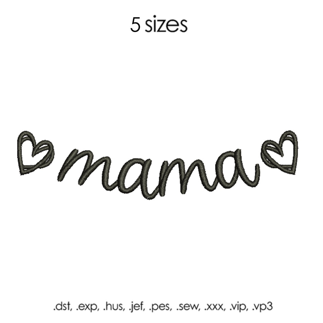 Curved Mama Machine Embroidery Design. 5 Sizes. Mama Collar Embroidery ...