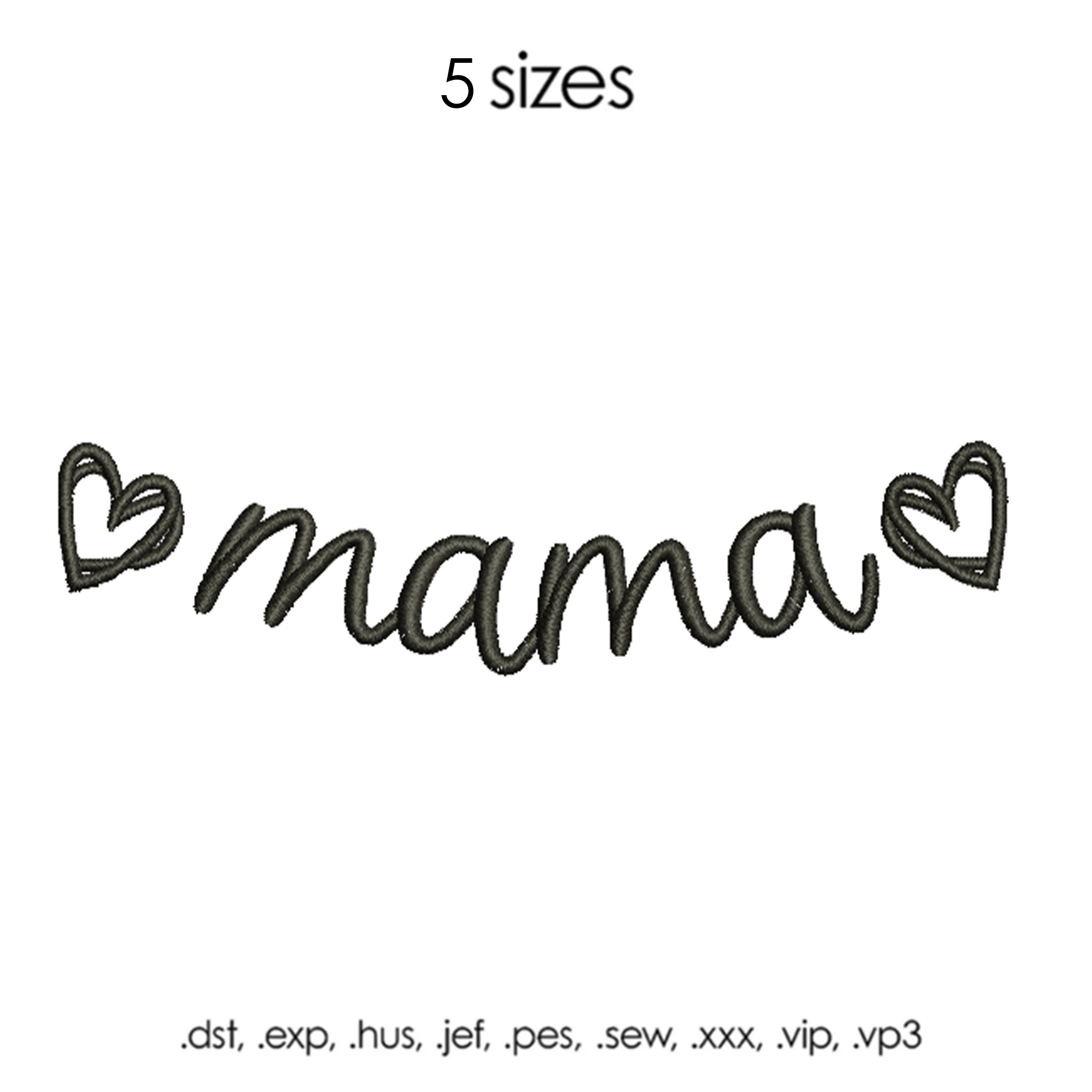 Curved Mama Machine Embroidery Design. 5 Sizes. Mama Collar Embroidery ...