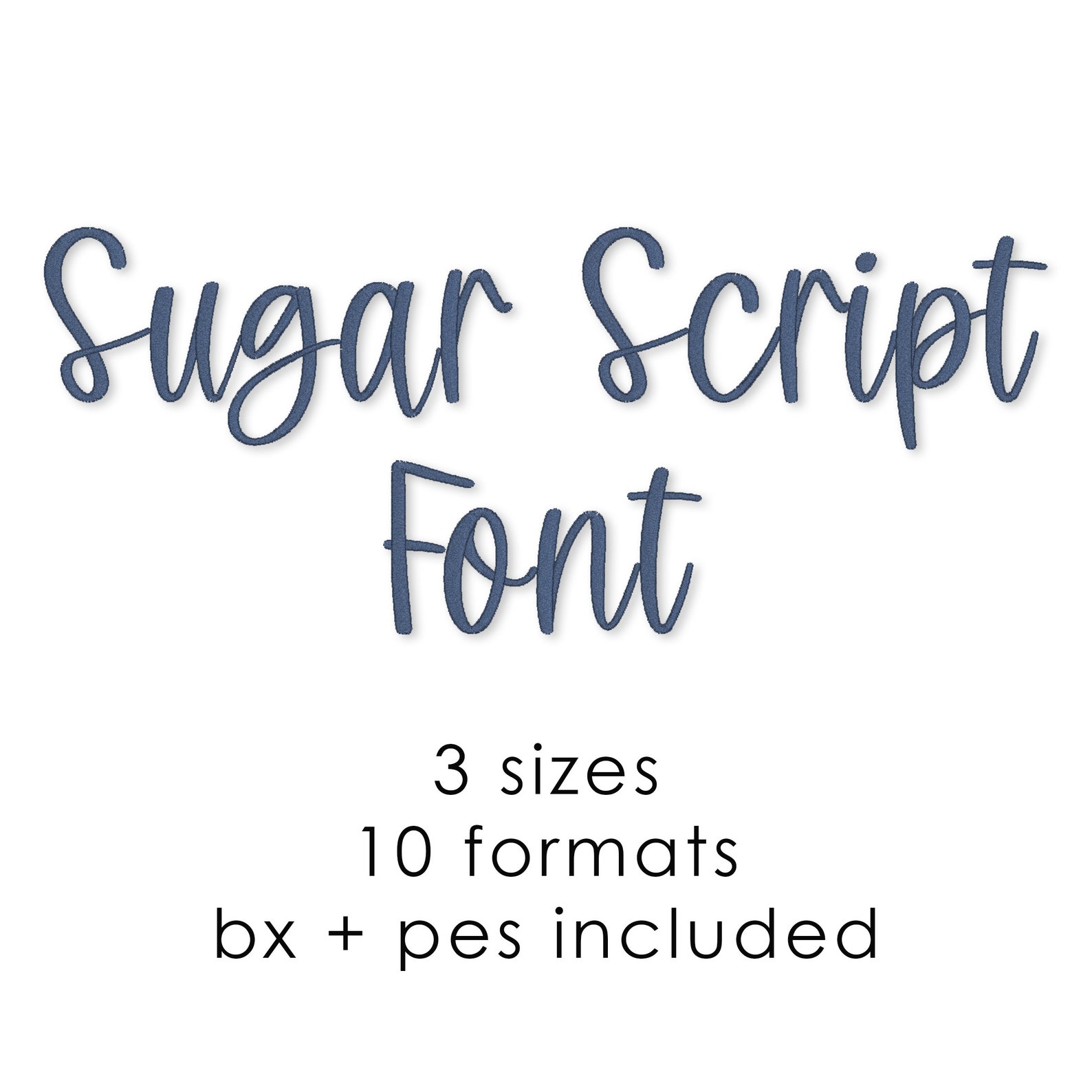 Sugar Script Machine Embroidery Font, 3 Sizes Bx Pes Font, Handwritten Font Embroidery Font - Etsy