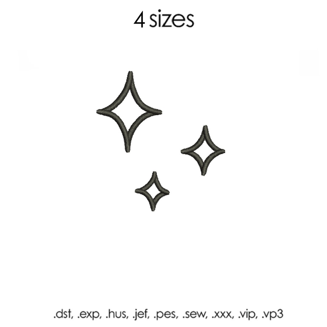 Sparkles Embroidery Design, 4 Sizes, Instant Download Stars Embroidery ...
