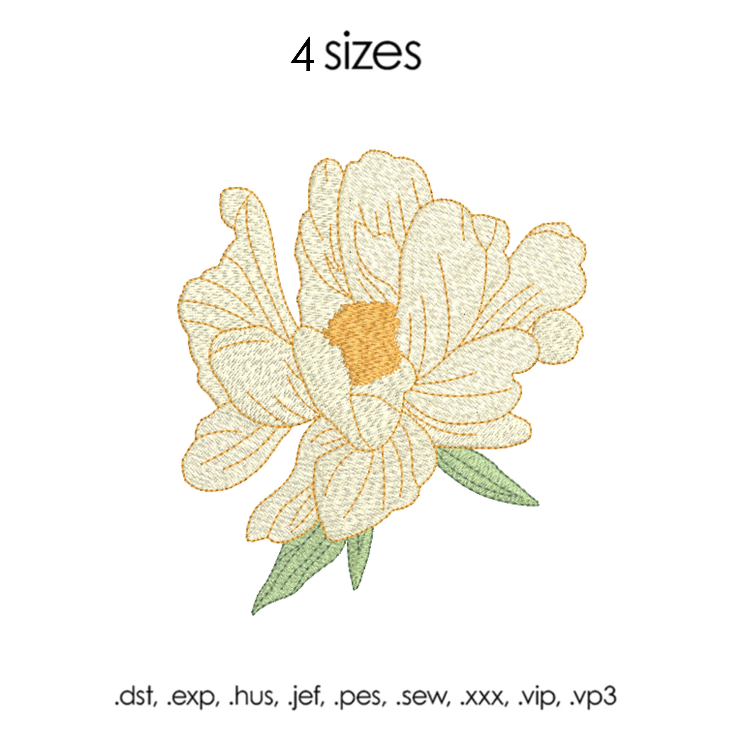 Flower Machine Embroidery Files 4 Sizes Flower Embroidery - Etsy