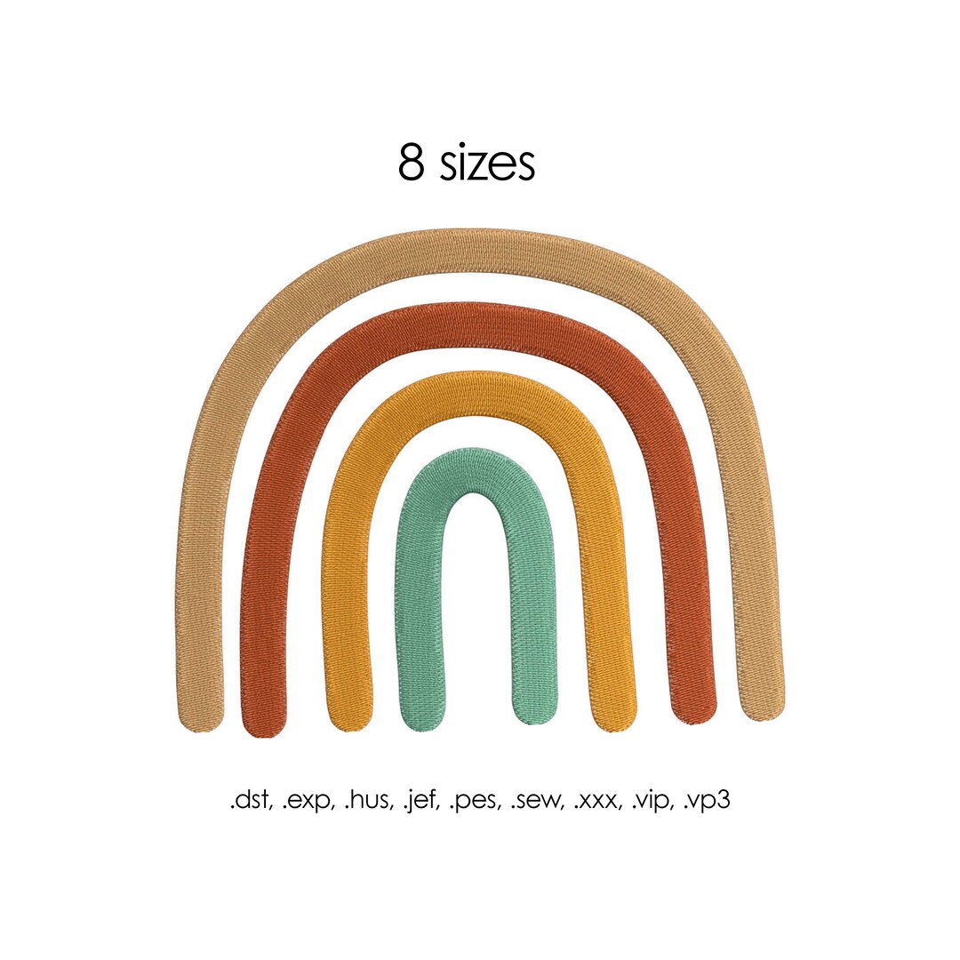 Rainbow Embroidery File, Machine Embroidery, 8 Sizes, Rainbow ...