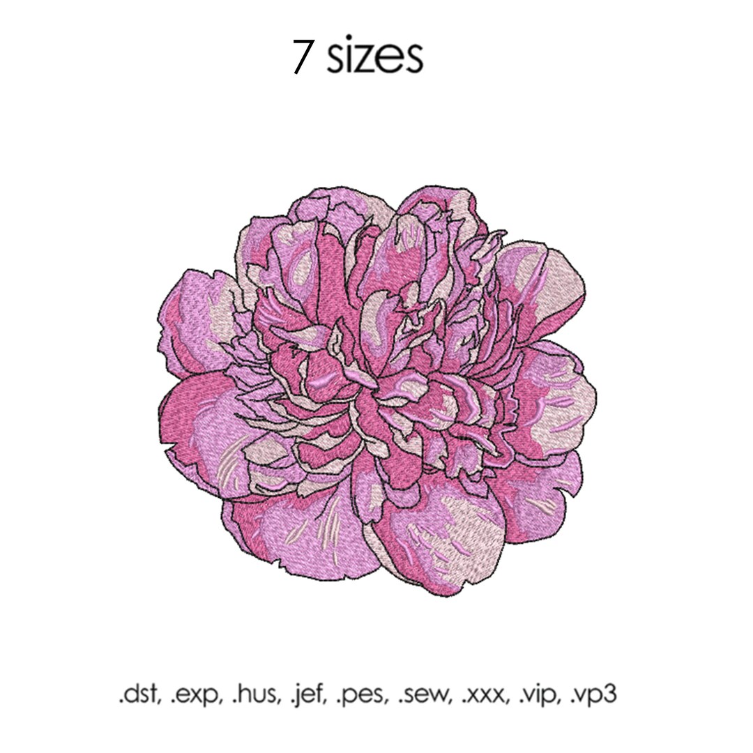 Flower Machine Embroidery Files, 7 Sizes, Flower Embroidery File ...