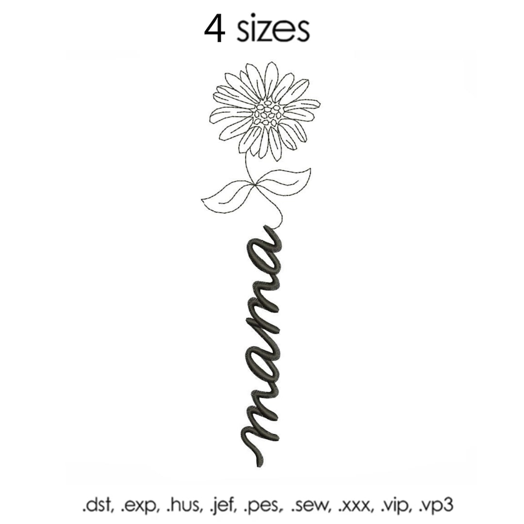 Mama Machine Embroidery Design. 4 Sizes. Mama Collar Embroidery Design ...