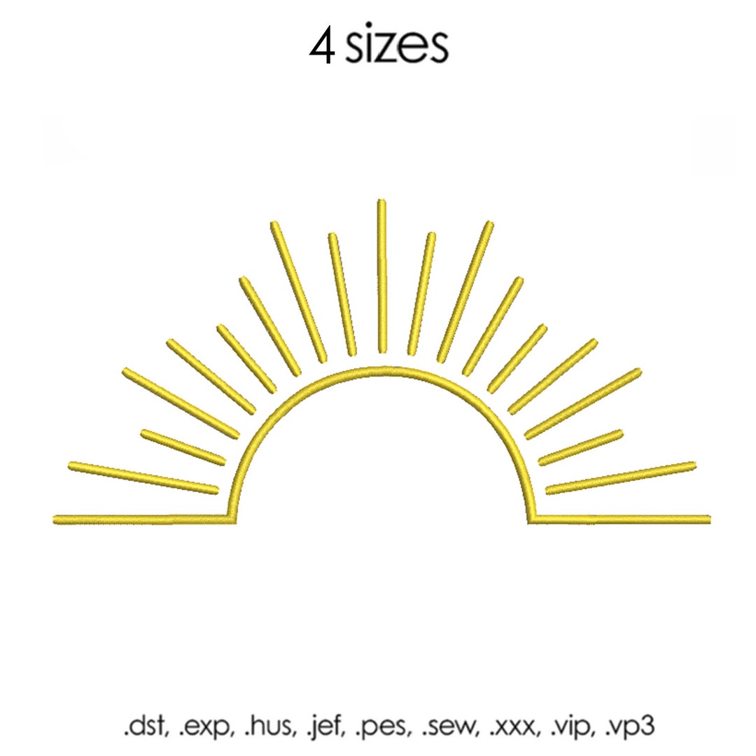 Boho Sun Embroidery Design, 4 Sizes, Instant Download Sun Embroidery ...