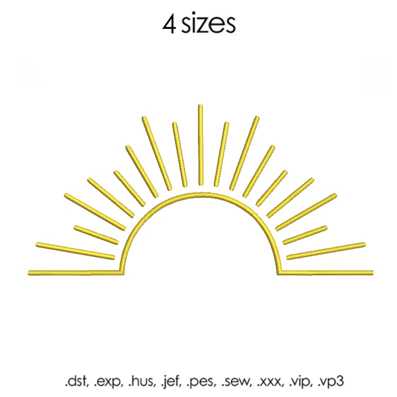 Boho Sun Embroidery Design, 4 Sizes, Instant Download Sun Embroidery ...