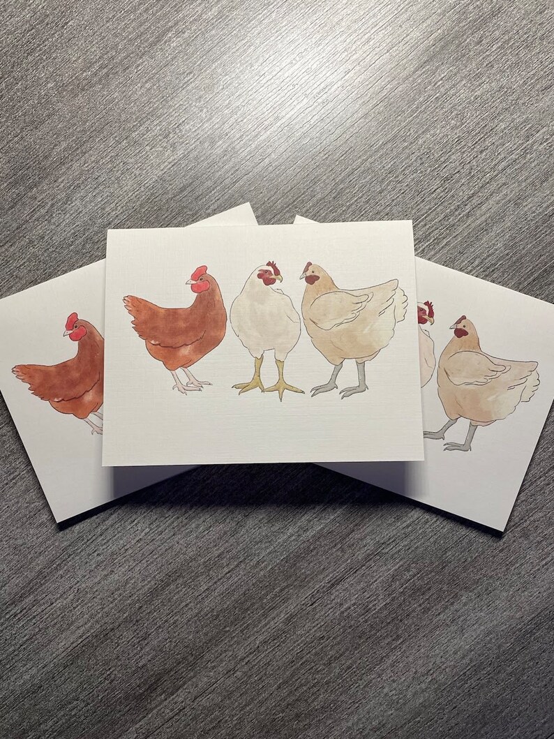 Hen Greeting Card, Blank Chicken Greeting Card With Craft Paper ...