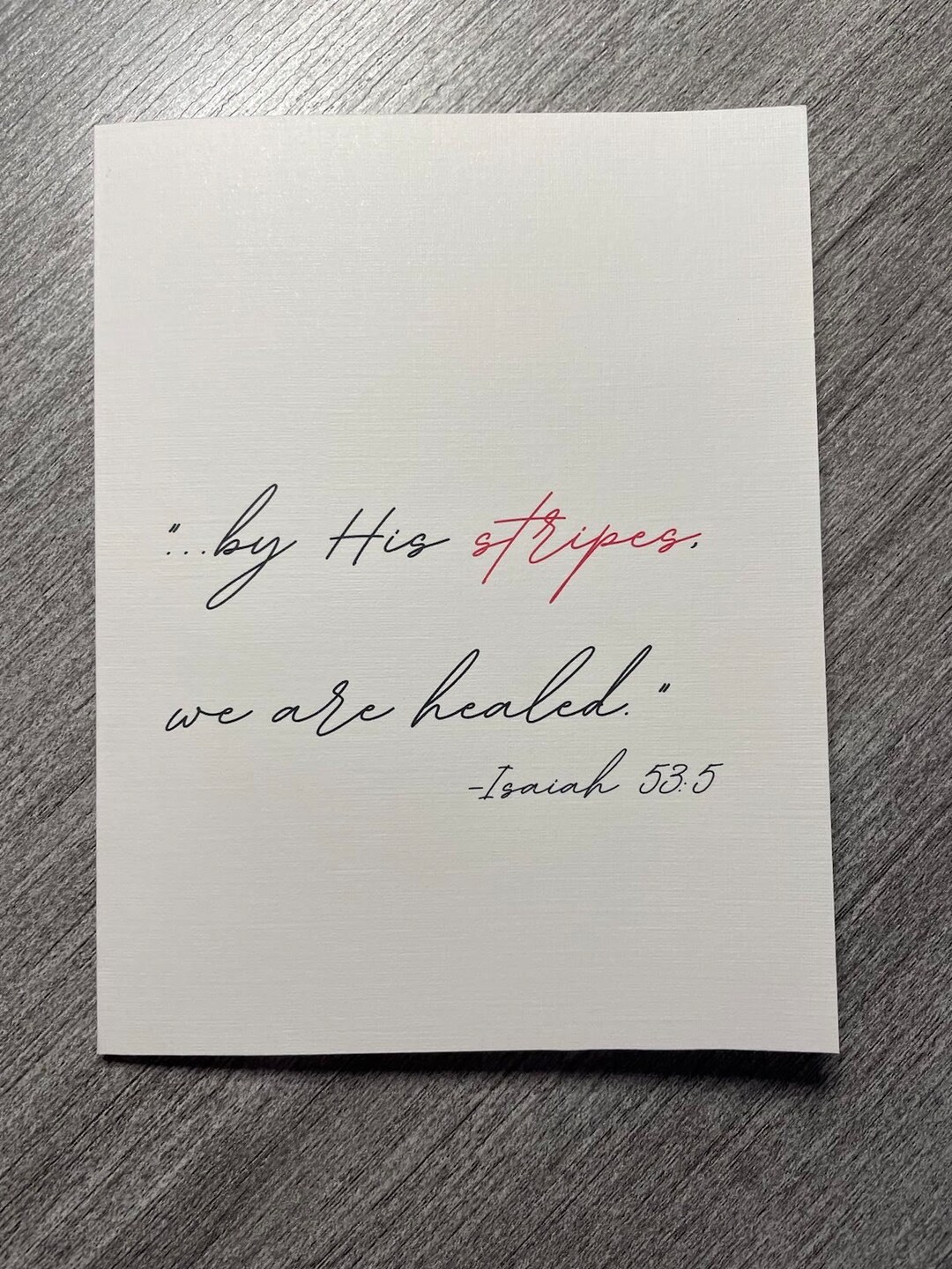 By His Stripes We Are Healed Note Card With Craft Envelope - A2 Size ...