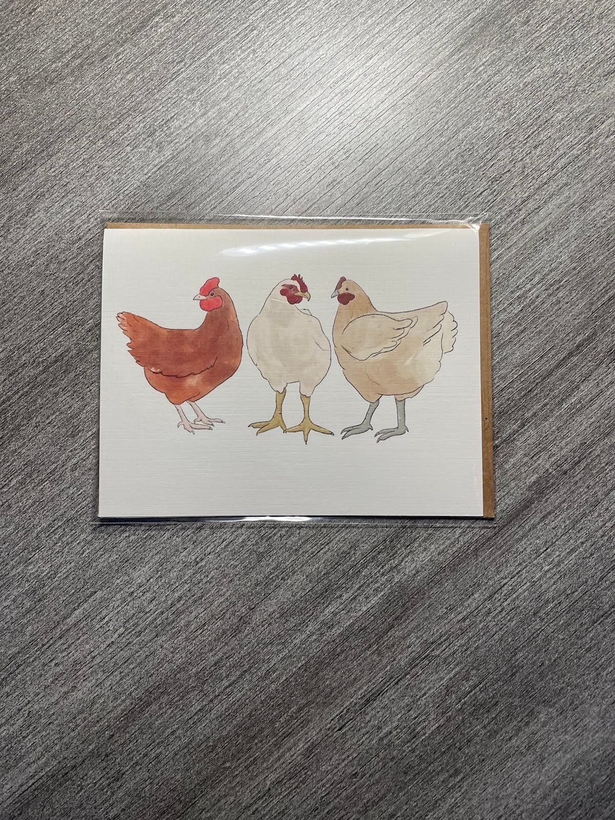 Hen Greeting Card, Blank Chicken Greeting Card With Craft Paper ...