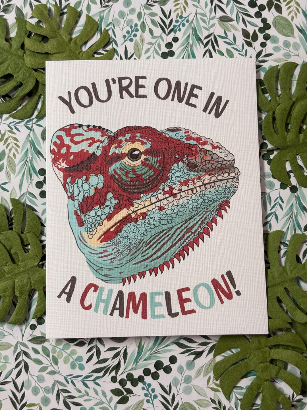 You're One in a Chameleon Greeting Card With Craft Envelope - A2 Size ...