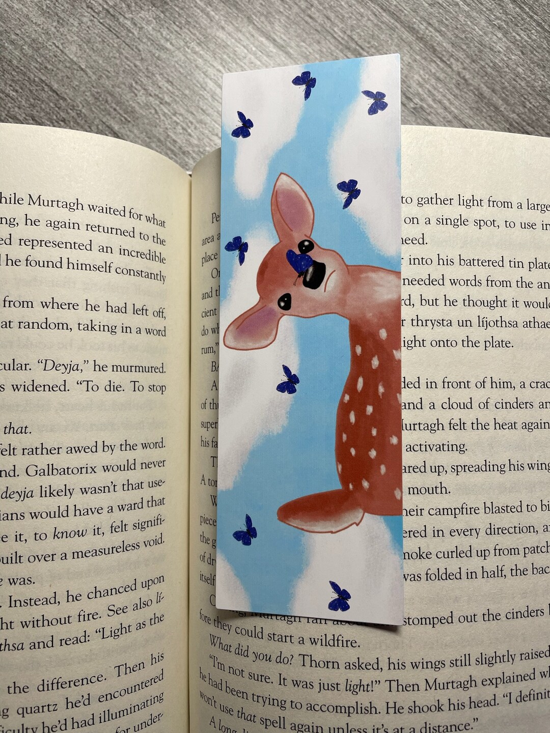 Baby Deer With Butterflies Bookmark - Laminated or Unlaminated Options ...