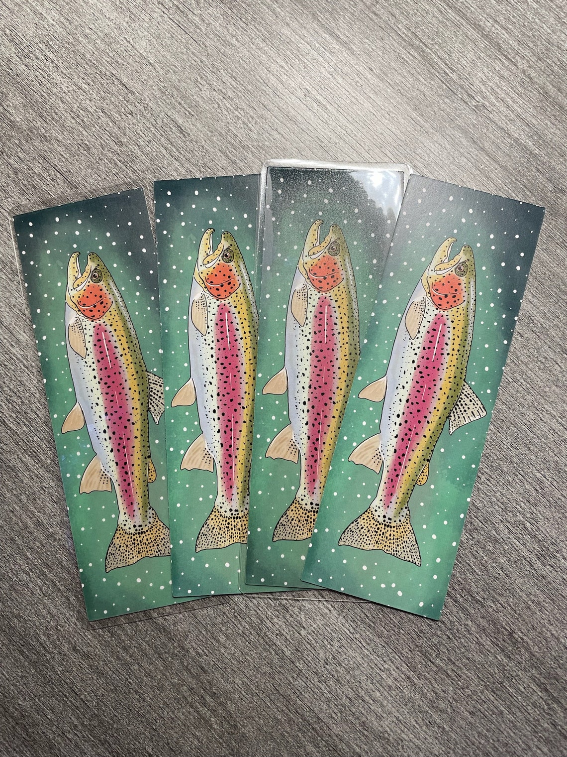 Rainbow Trout Matte Bookmark - Laminated or Unlaminated Option - Fish ...