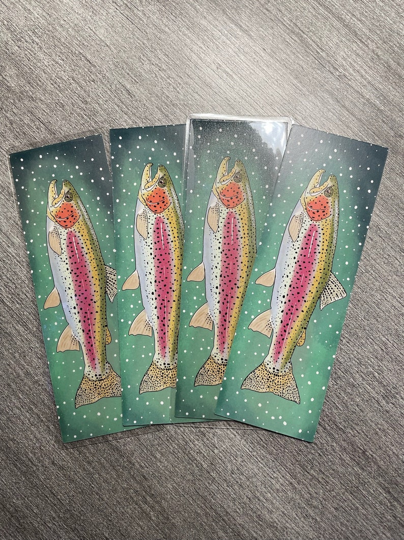 Rainbow Trout Matte Bookmark - Laminated or Unlaminated Option - Fish ...