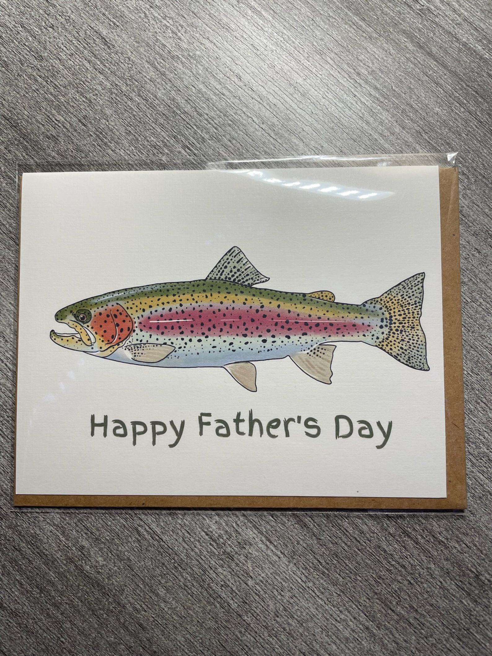 Rainbow Trout Happy Father's Day Card 4.25x5.5 Blank Card With Craft ...