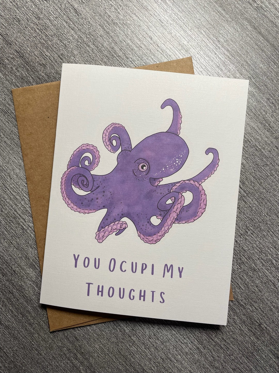 You Ocupi My Thoughts Greeting Card With Craft Paper Envelope - A2 Size ...