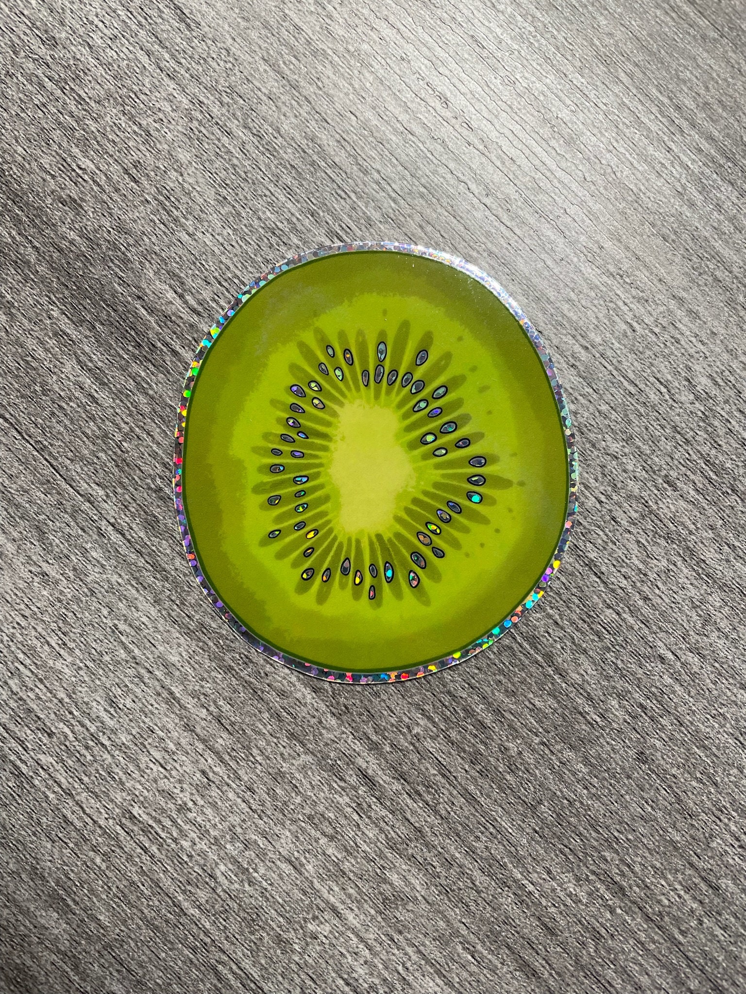 Kiwi Sugar Glitter Sticker - Premium Vinyl and Polyester Blend Sticker ...