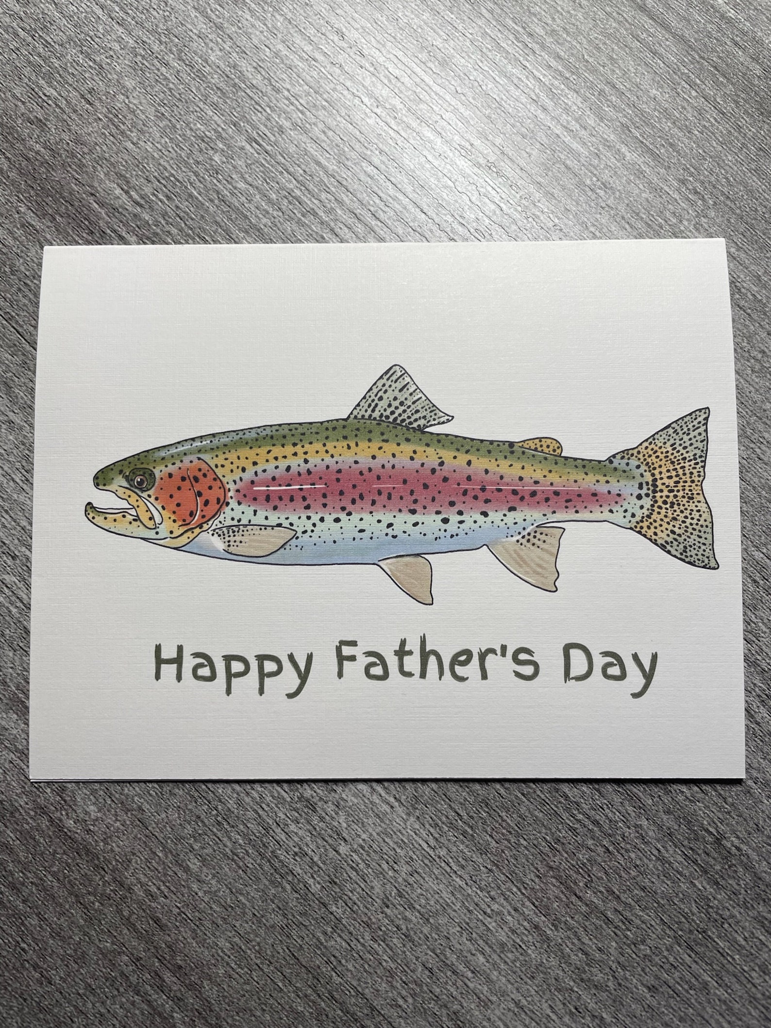 Rainbow Trout Happy Father's Day Card 4.25x5.5 Blank Card With Craft ...