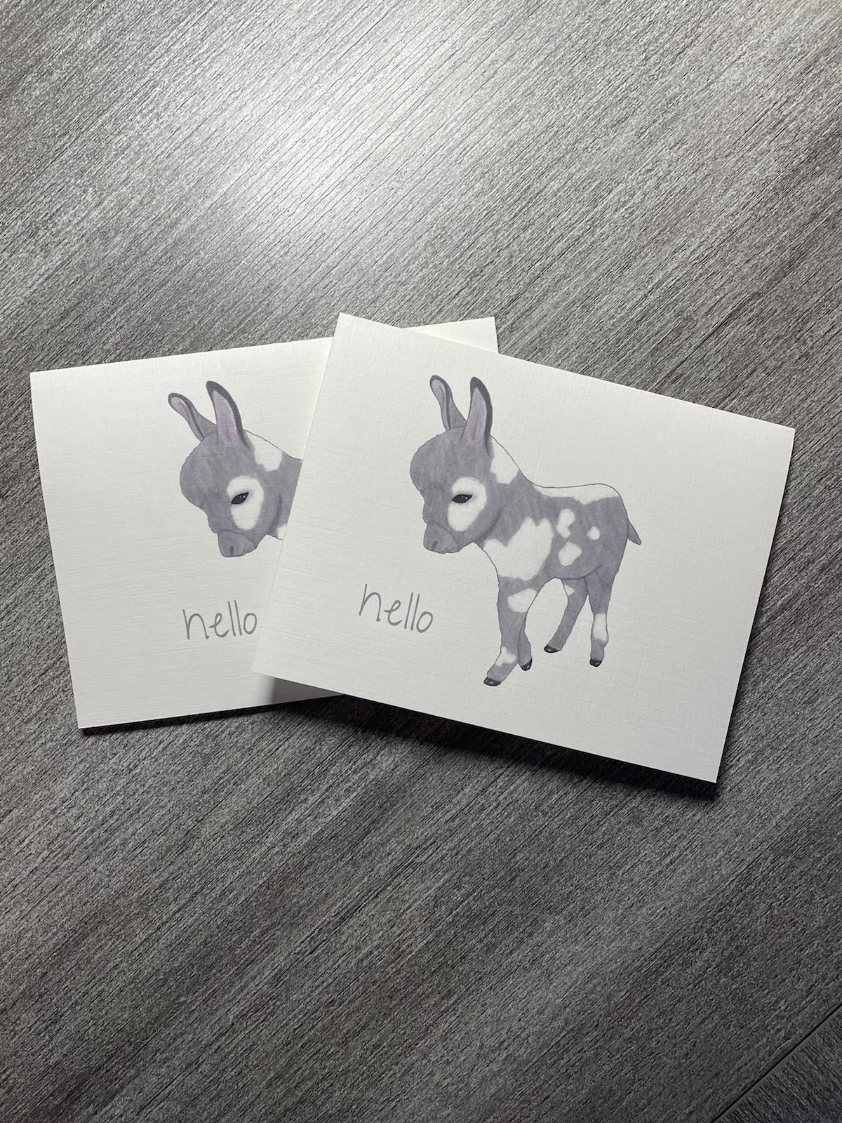 Hello Donkey Greeting Card With Craft Envelope - A2 Size - All Occasion ...