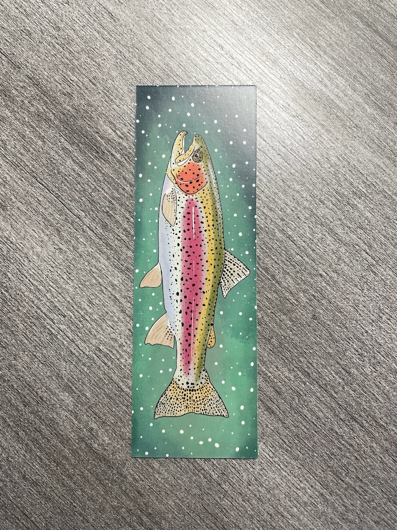 Rainbow Trout Matte Bookmark - Laminated or Unlaminated Option - Fish ...