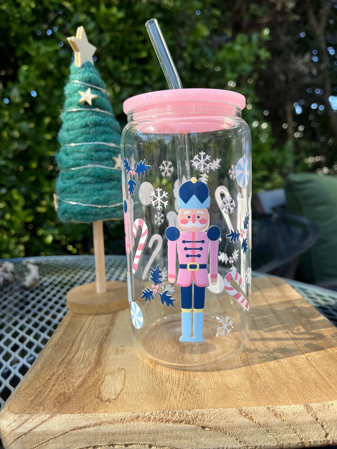 Nutcracker Christmas 16oz Glass Cup, Nostalgia Christmas, Christmas ...