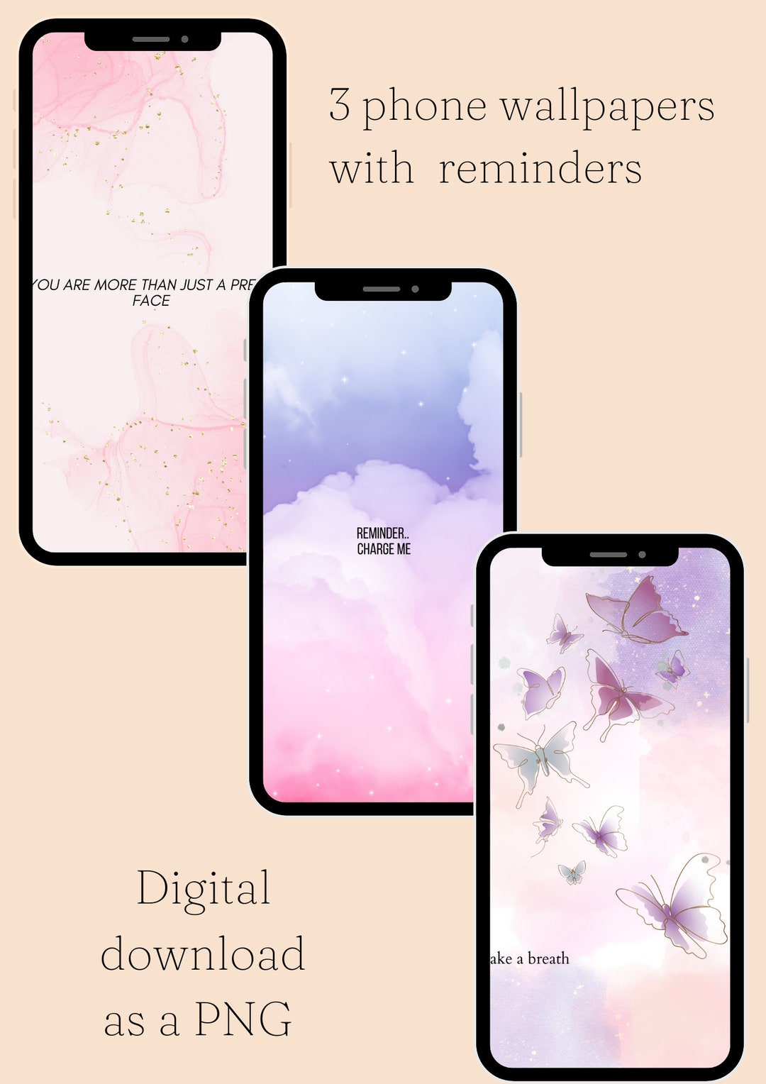 Pretty Pink Purple Phone Wallpapers - Etsy