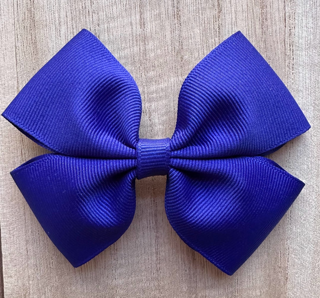 Dark Blue, Royal Blue Hair Bow - Etsy