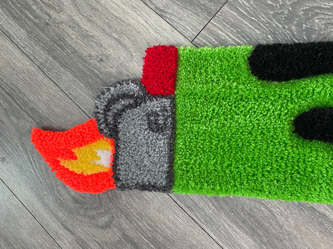 Custom Handmade Green Slime Lighter Rug - Etsy