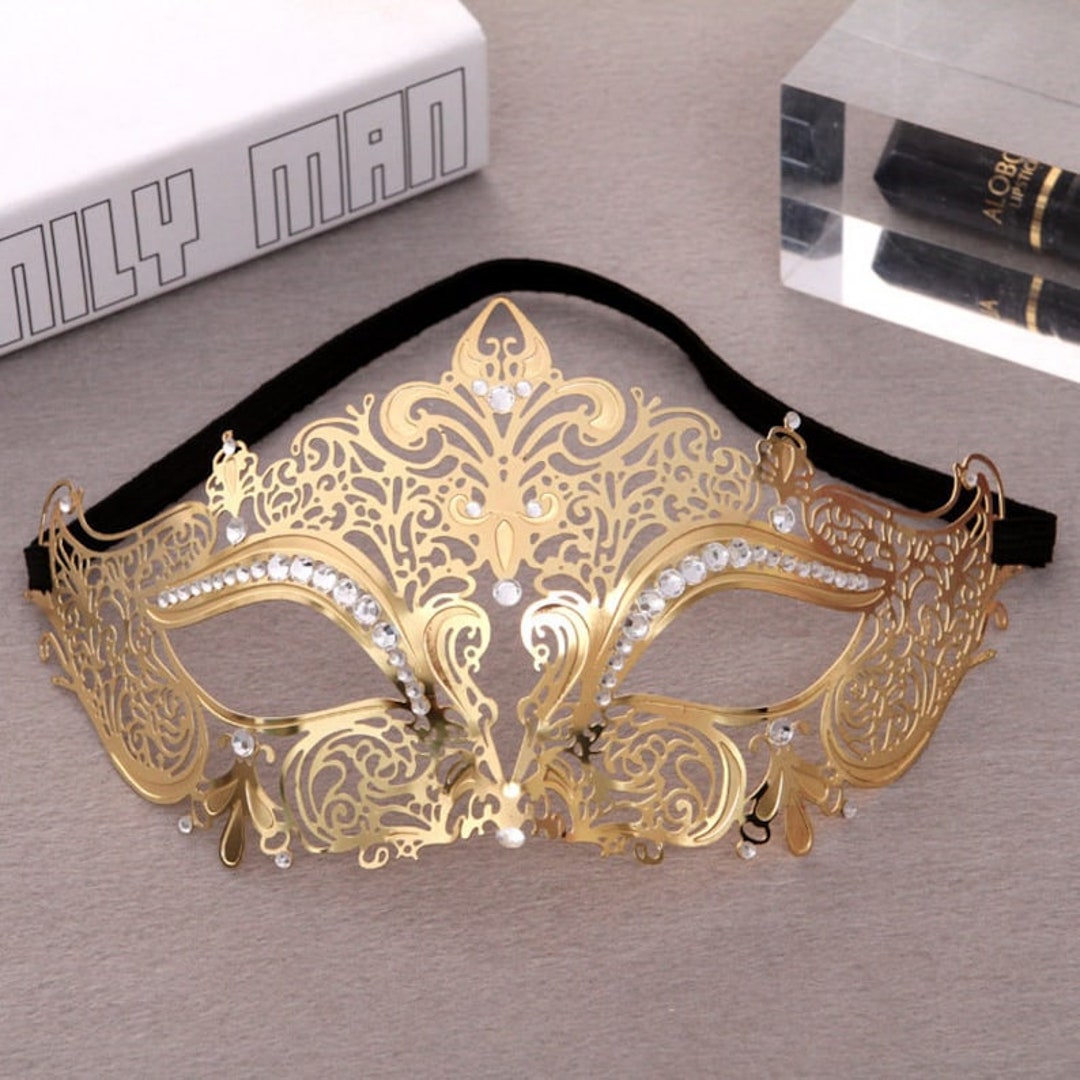 Gold Masquerade Laser Cut Metal Eye Mask for Girls Women Dress - Etsy