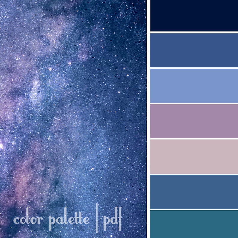 Stars Space Night Sky Color Palette Color Codes - Etsy