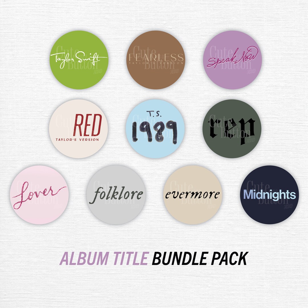 Taylor Swift Album Title 2.25 Button Bundle - Etsy