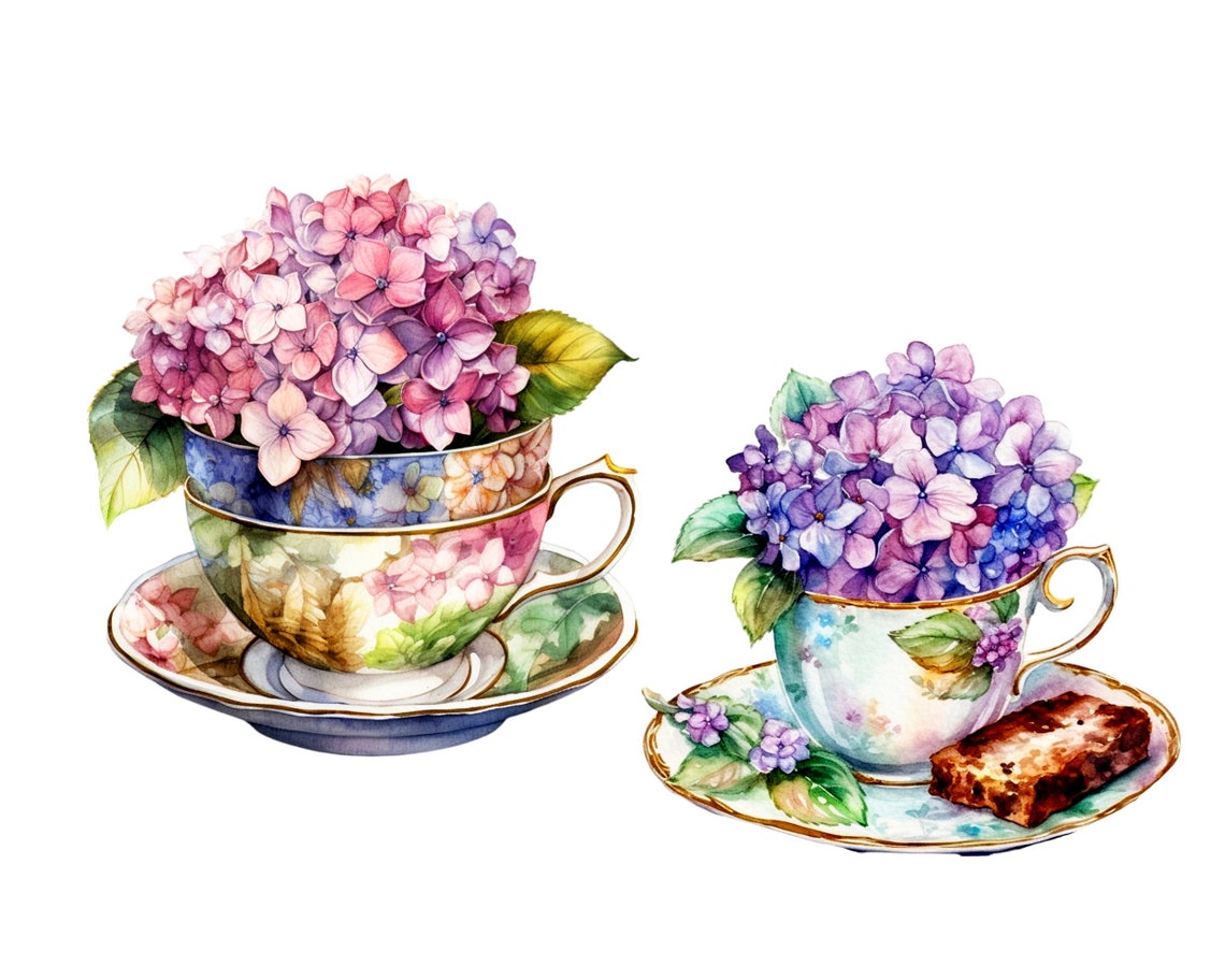 Tea Party Clipart, Watercolor Clipart, Tea Time Clip Art, Tea Clipart ...