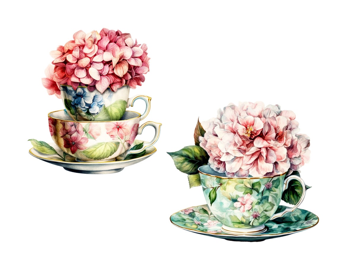 Tea Party Clipart, Watercolor Clipart, Tea Time Clip Art, Tea Clipart ...