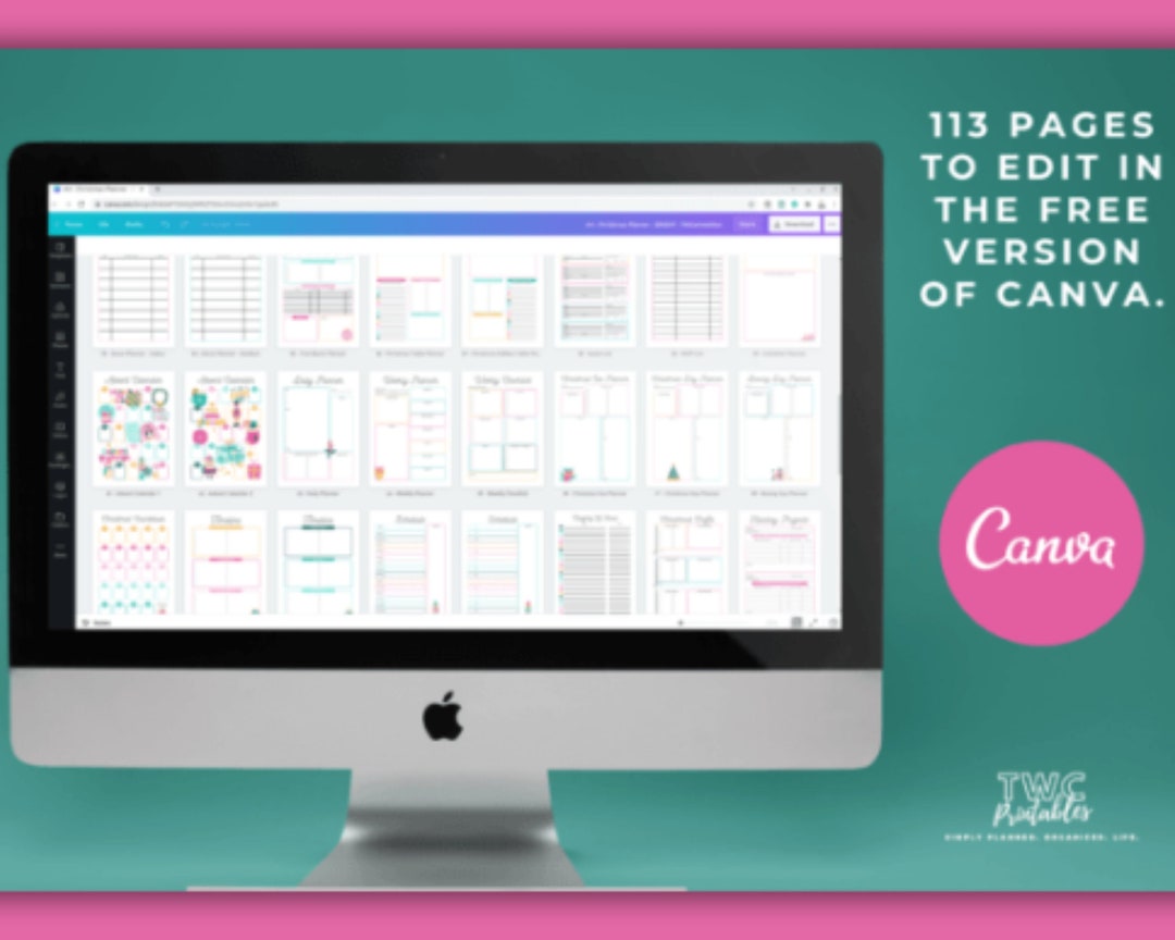 Christmas Planner Canva Template Editable Template Canva - Etsy
