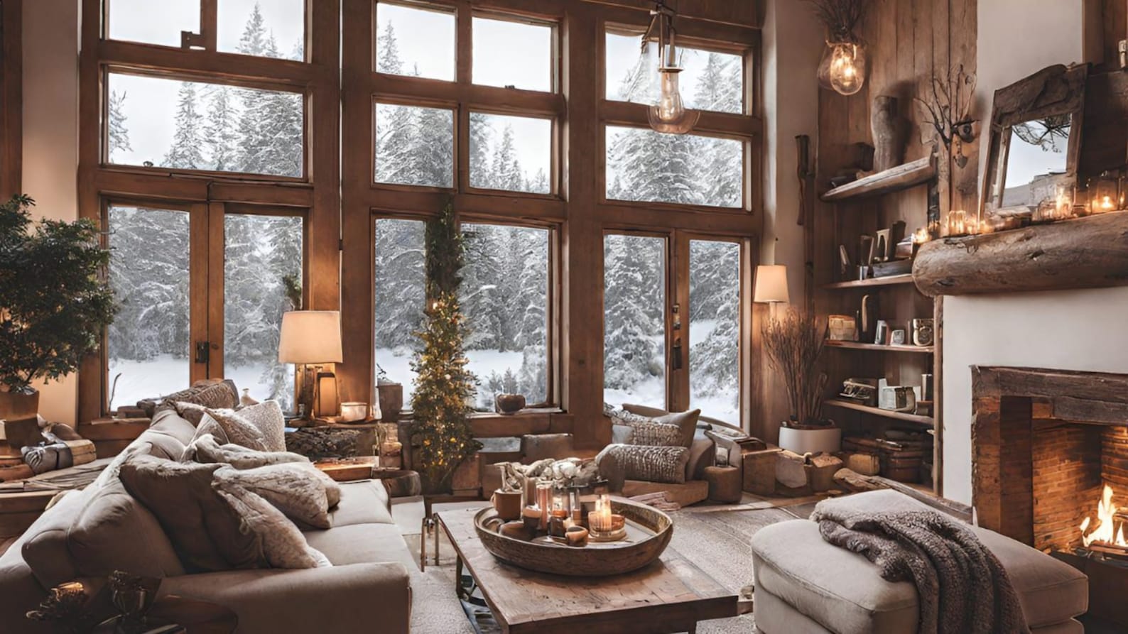 Holiday Zoom Background: Cozy Christmas Cabin, Zoom Background, Virtual Background, Zoom ...