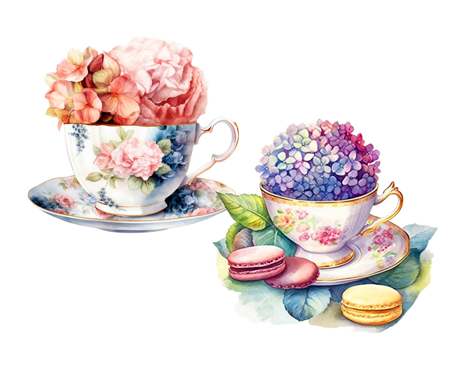 Tea Party Clipart, Watercolor Clipart, Tea Time Clip Art, Tea Clipart ...