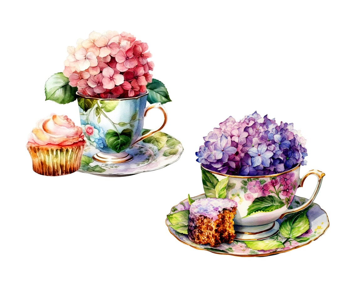 Tea Party Clipart, Watercolor Clipart, Tea Time Clip Art, Tea Clipart ...